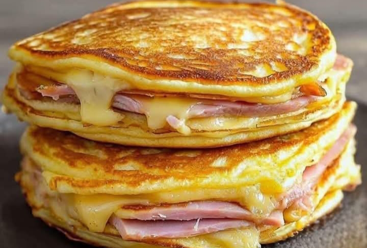 Salty Pancakes with Ham and Cheese - Cooking Recipes
