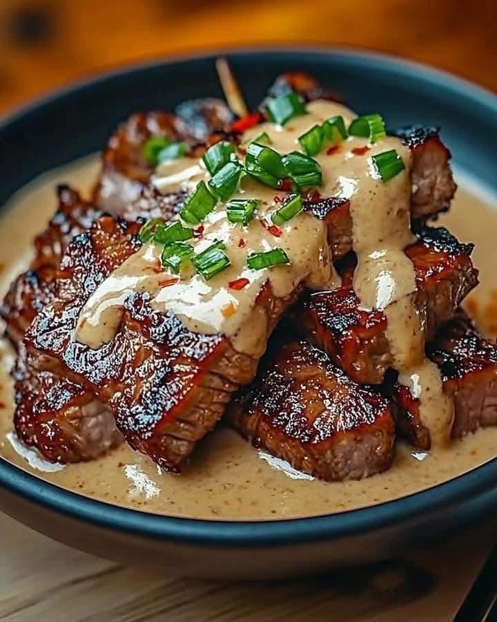 Grilled Beef Bowl with Creamy Sauce - Cooking Recipes